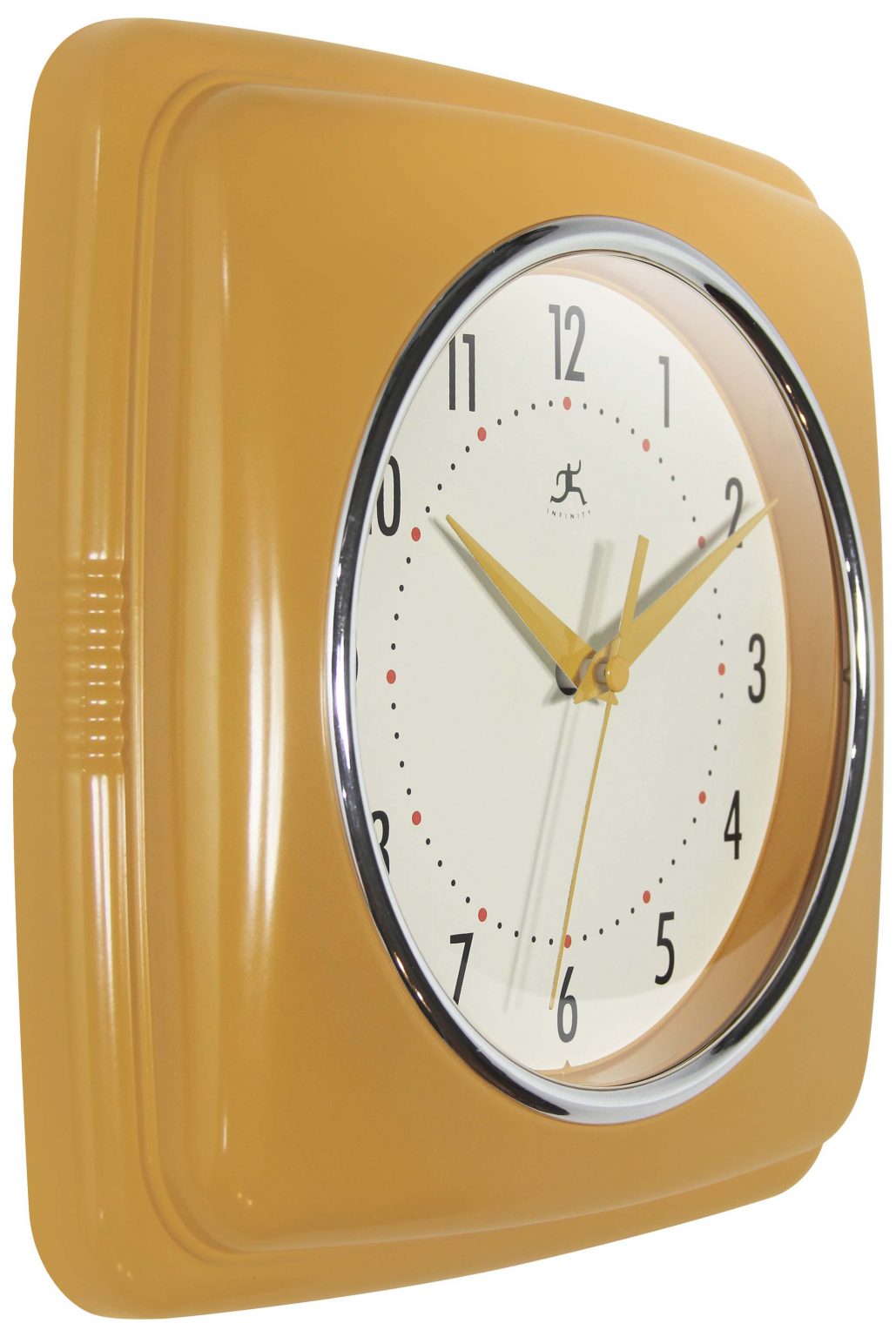 9.25 inch Square Retro Saffron; a Yellow Resin Wall Clock | Clock by Room