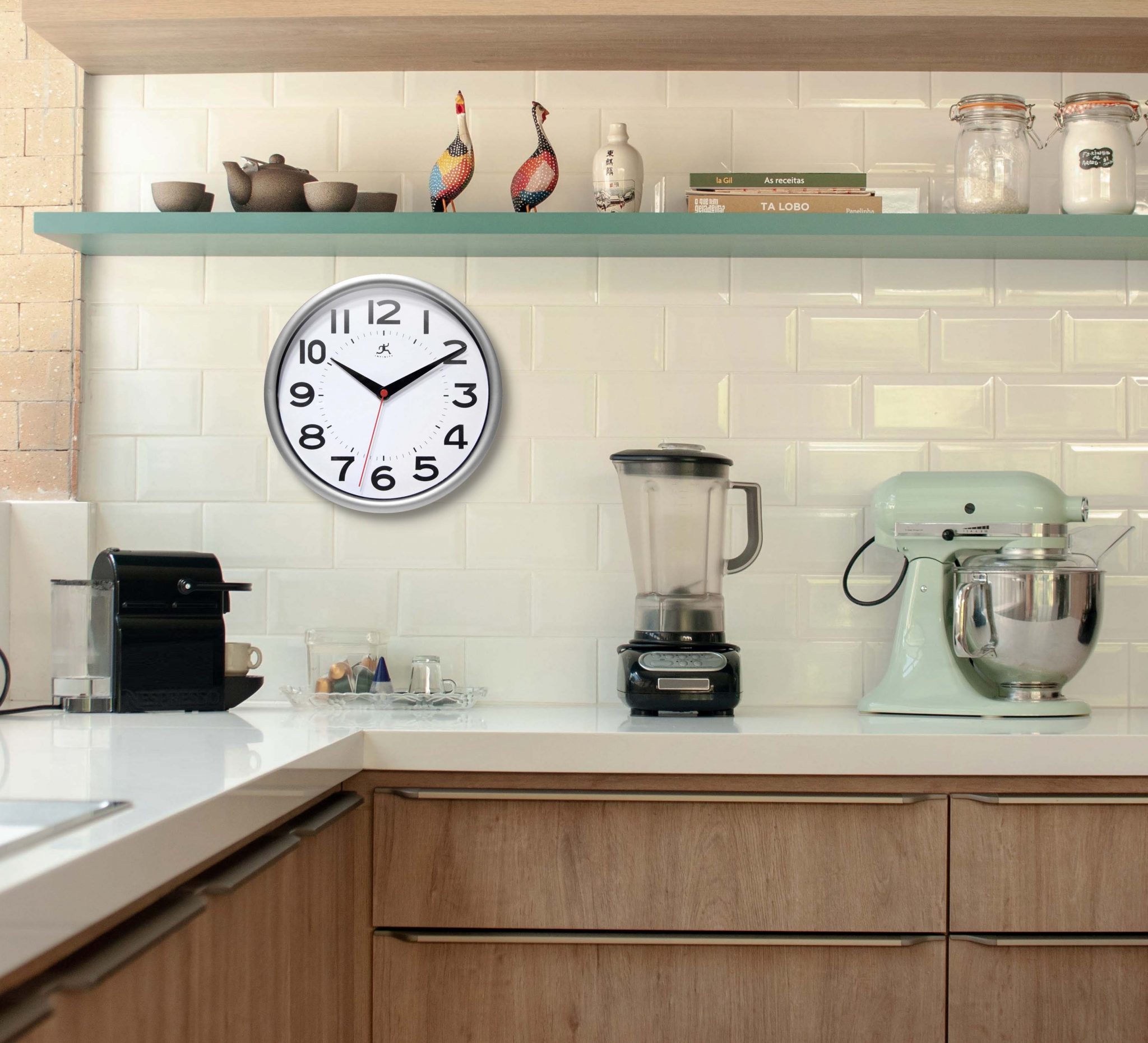 9 inch Metro Silver Resin Wall Clock | Clock by Room