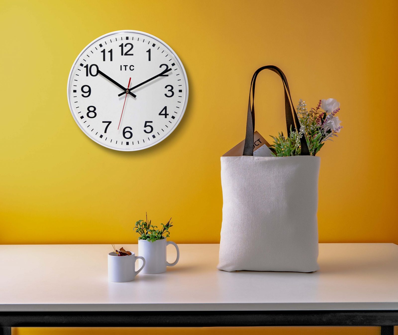 12 inch Prosaic White Resin Wall Clock | Clock by Room