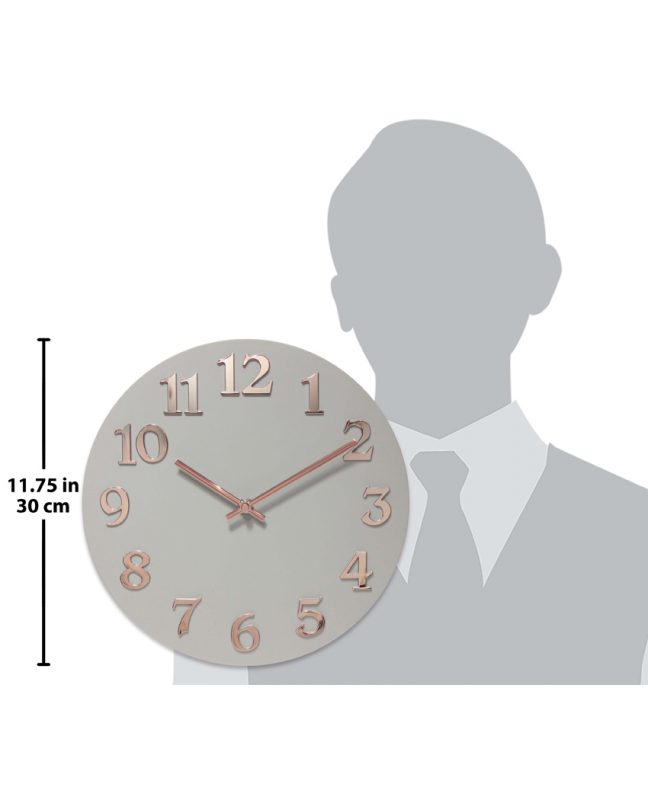 12 inch Vogue Grey Resin Wall Clock for Indoor | Clock by Room