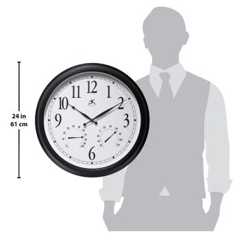 24 inch Classic; a Black Indoor/Outdoor Wall Clock | Clock by Room