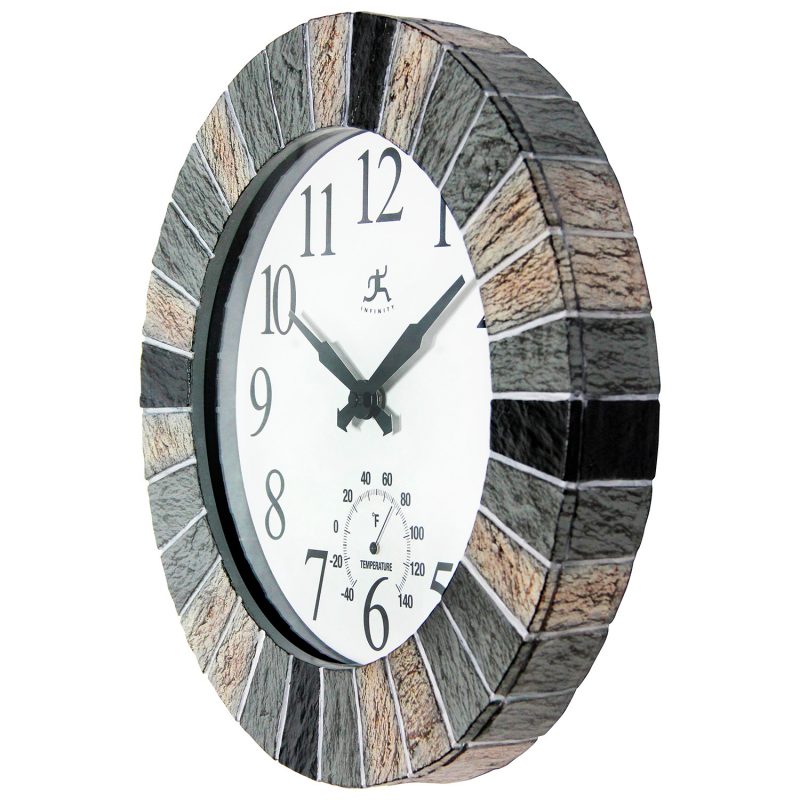 13 inch Faux Slate; a Multi-Color Faux Slate Look Resin Wall Clock ...