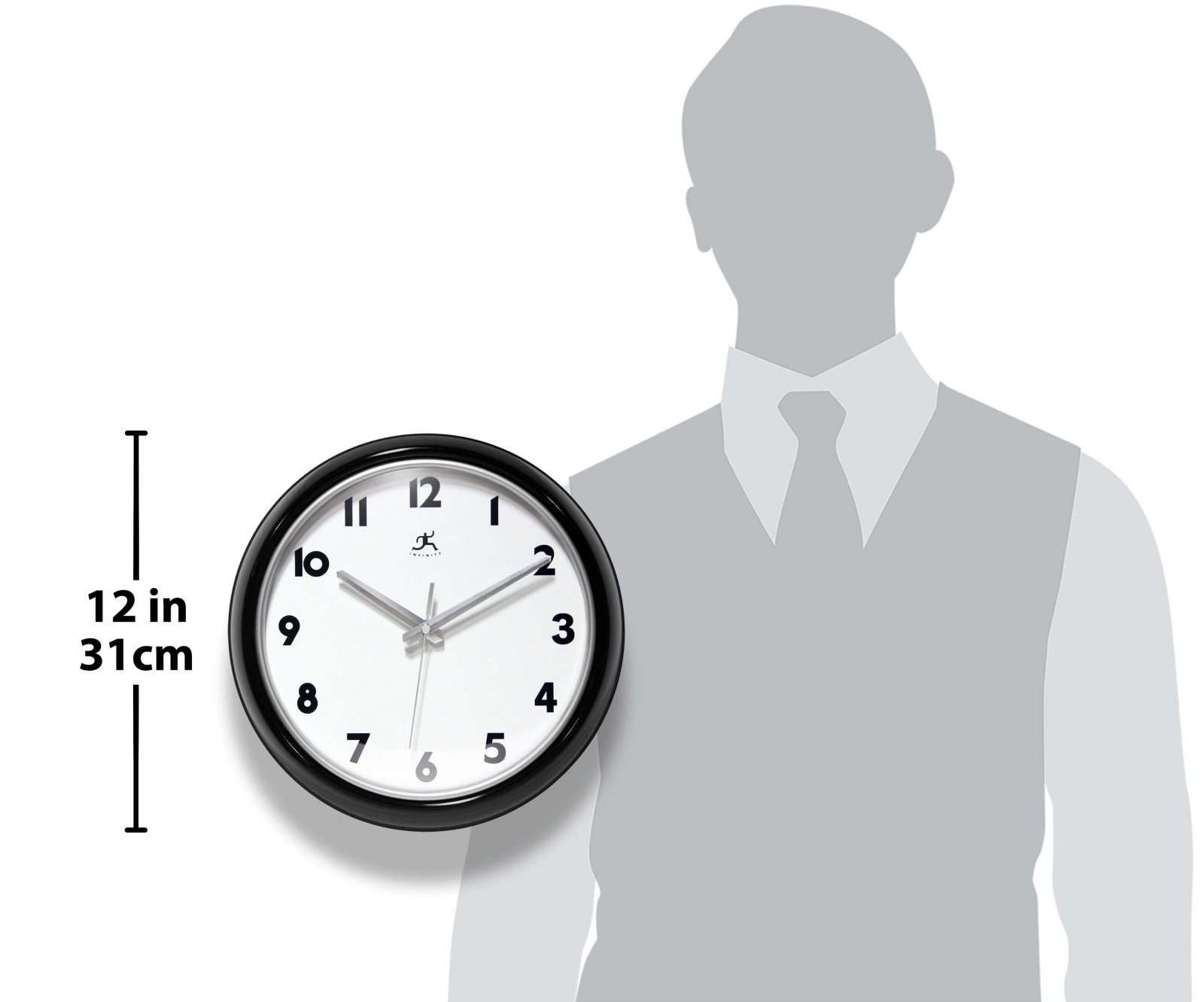 12 inch Lux; a Black and Silver Resin Wall Clock | Clock by Room