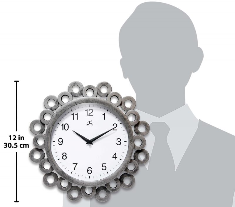 12 inch Ellipse; a Silver Resin Wall Clock for indoor | Clock by Room