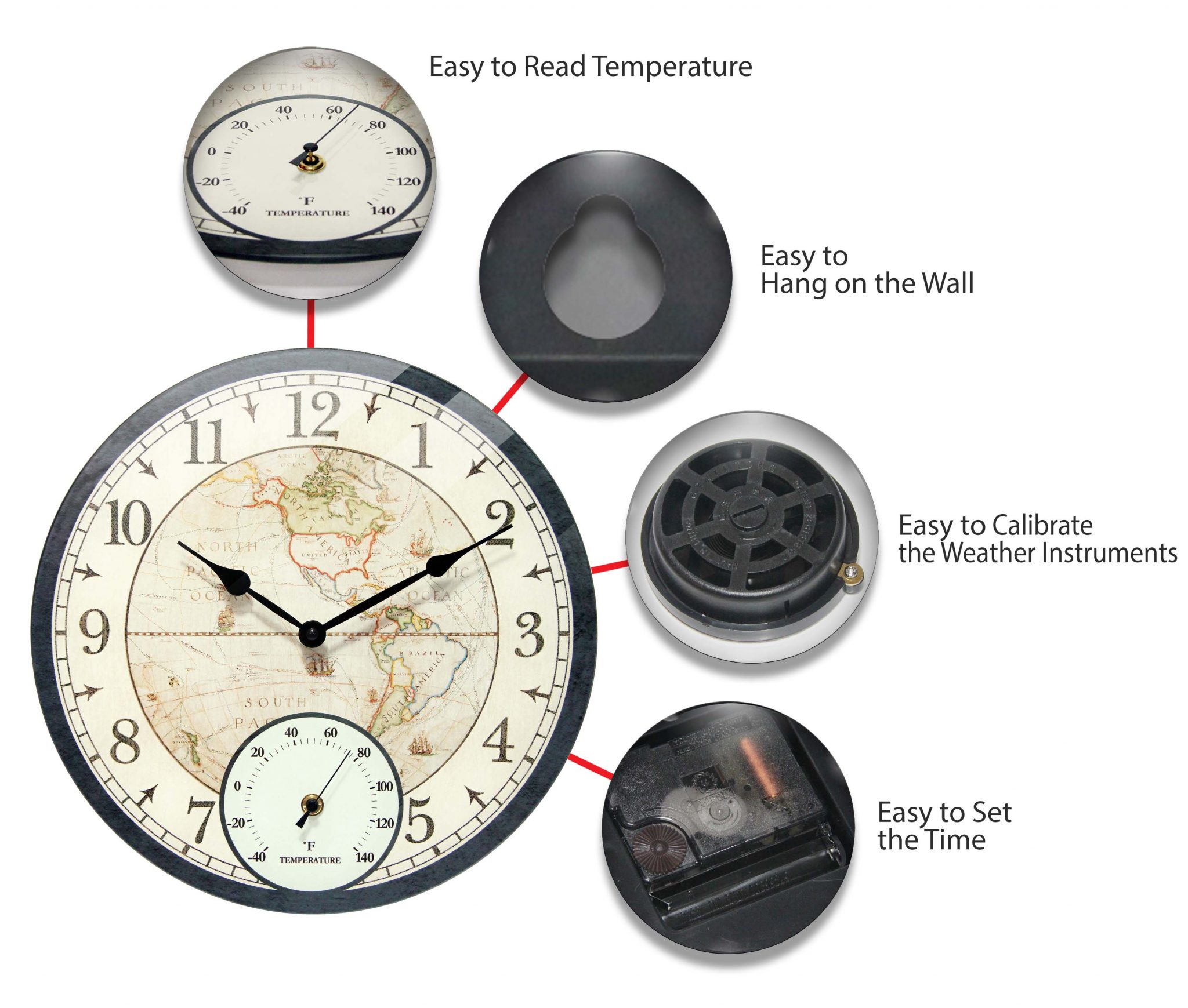 Orbis Black All Weather Clock