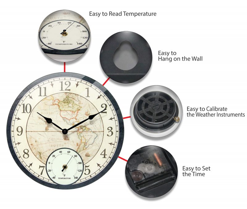 Orbis Black All Weather Clock