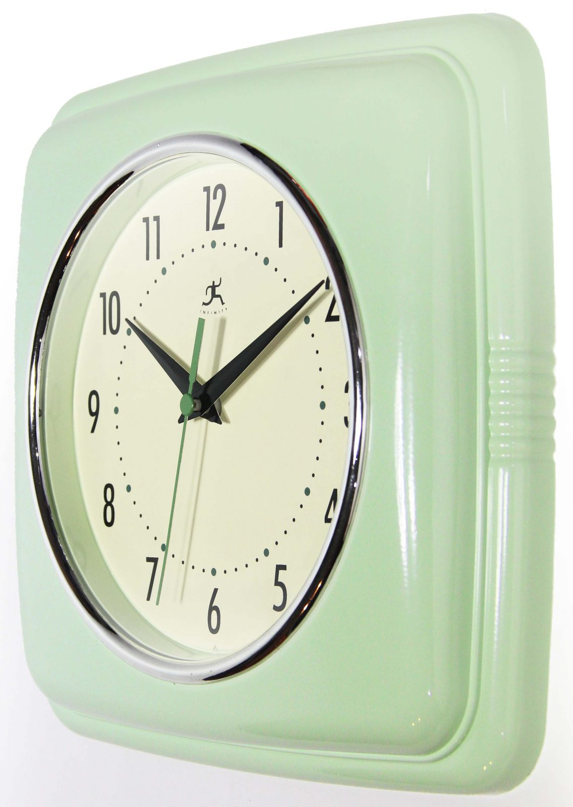 9.25 inch Square Retro Meadow Mint; a Mint Green Resin Wall Clock ...