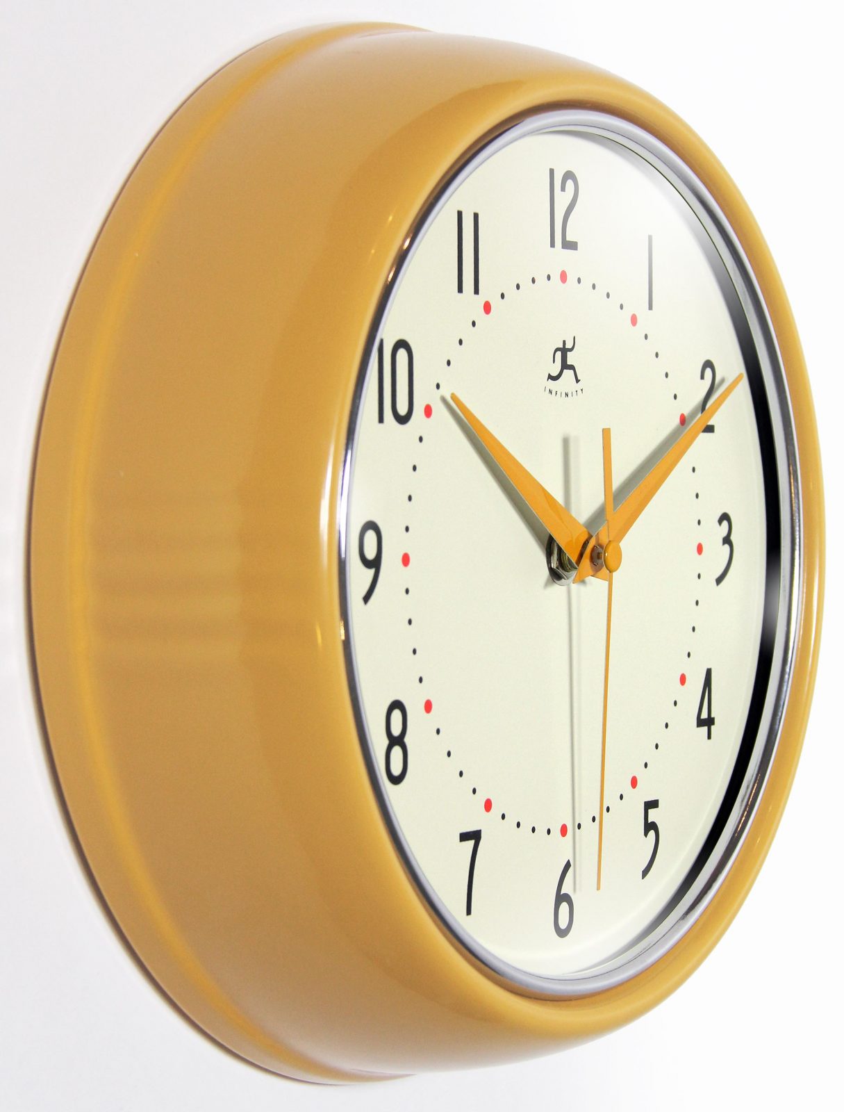 9.5 inch Retro Saffron; a Saffron Yellow Aluminum Wall Clock | Clock by Room