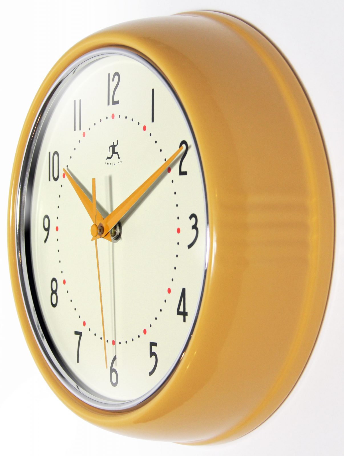 9.5 inch Retro Saffron; a Saffron Yellow Aluminum Wall Clock | Clock by ...