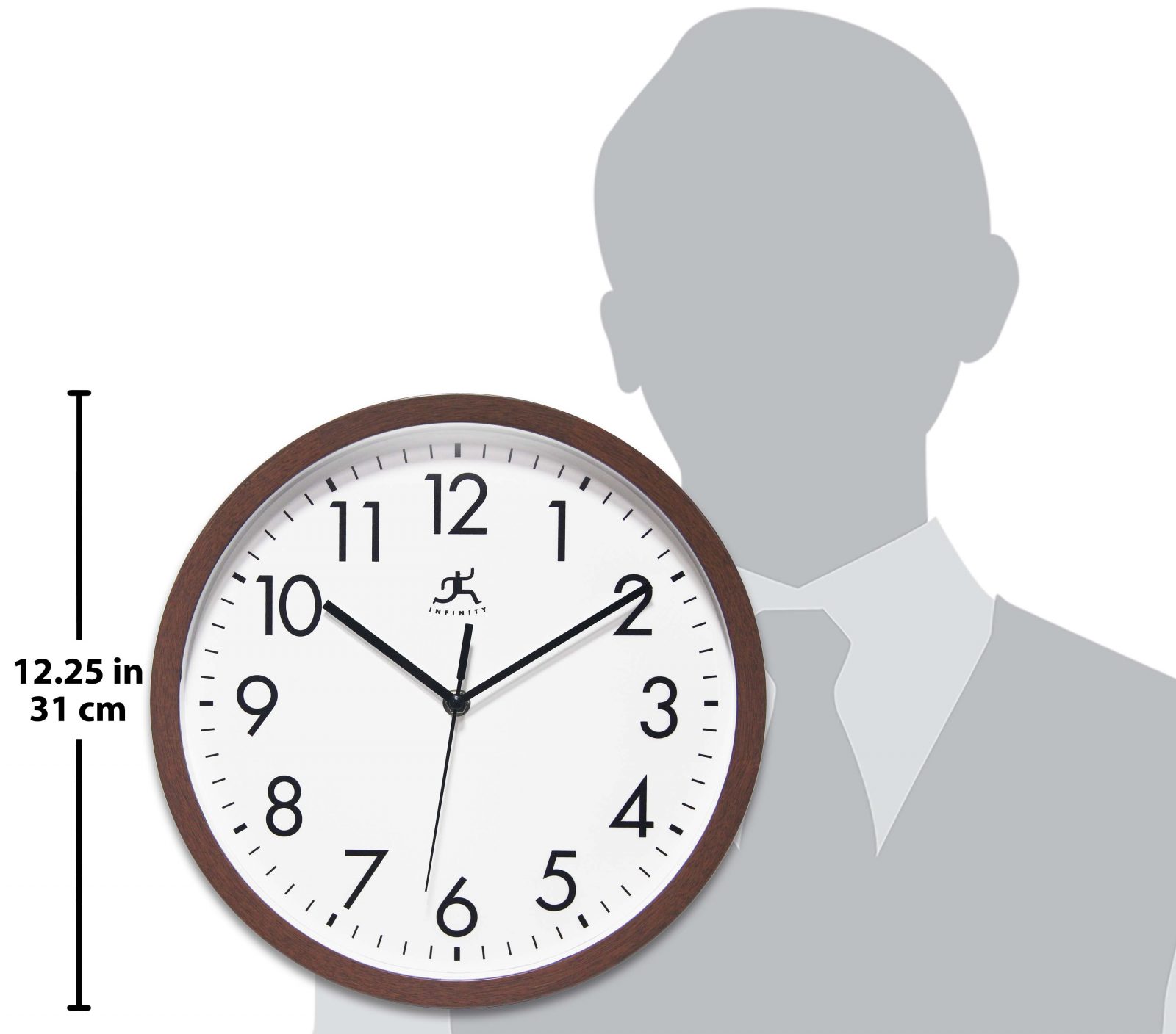 12 inch Walnut-Look Wall Clock | Clock by Room