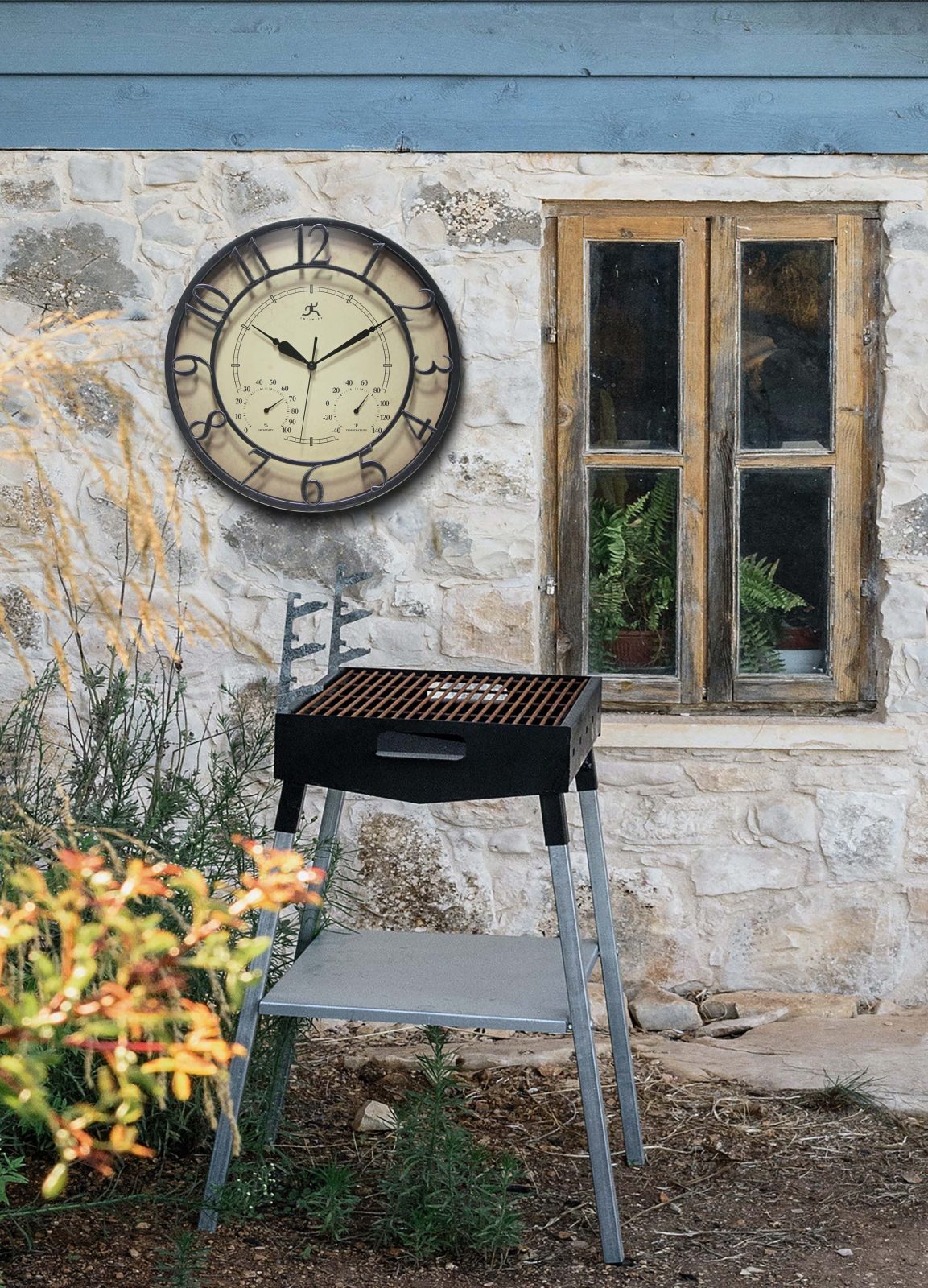 16 inch 3D Indoor/Outdoor; a Black Resin Wall Clock | Clock by Room