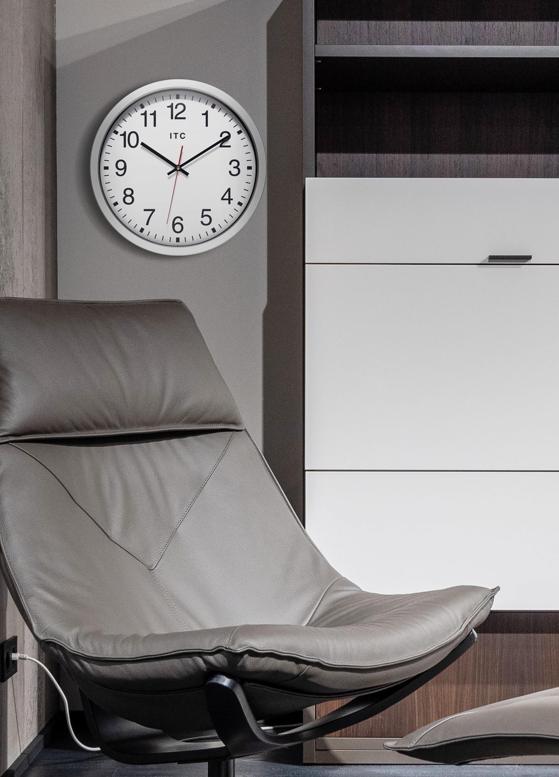 14 inch Obsidian; a Silver Resin Wall Clock | Clock by Room