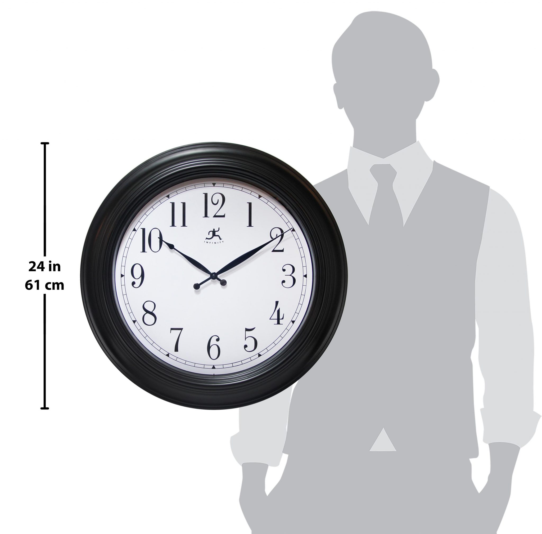 24 inch Classic; a Black Plastic Wall Clock | Clock by Room