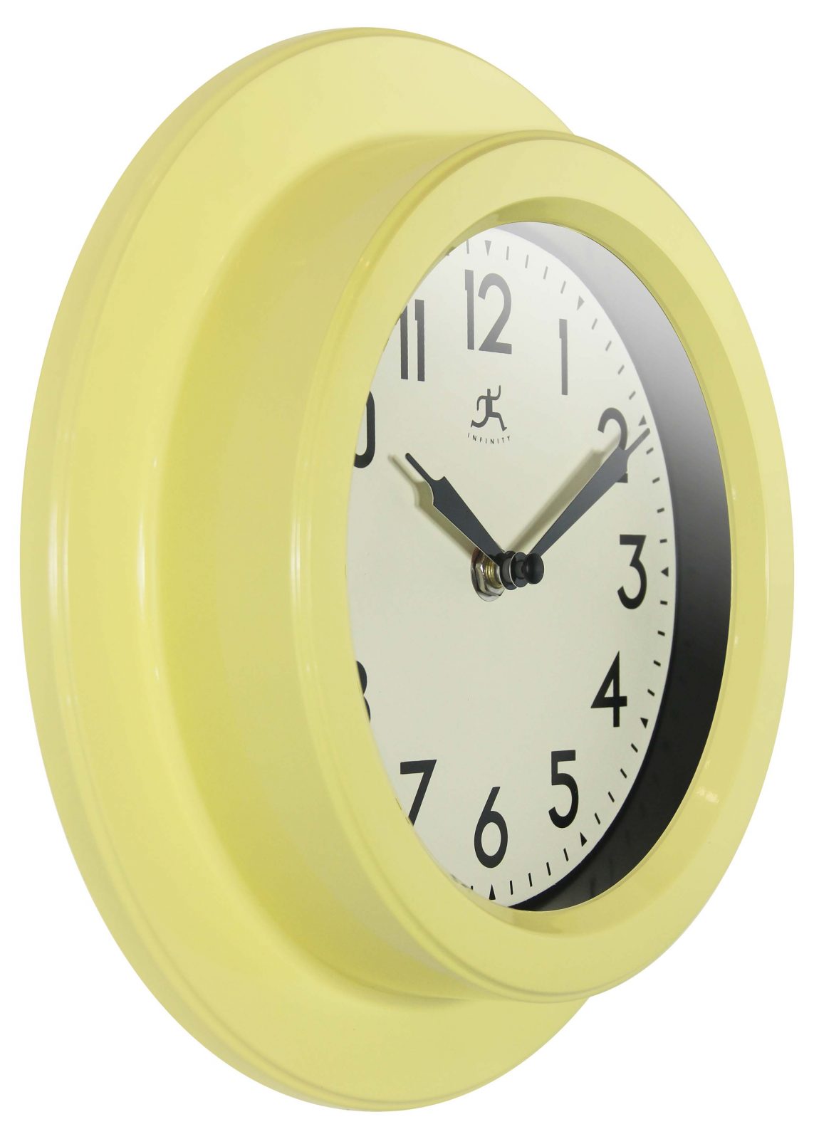 9.75 inch Retro Escape Yellow; a Yellow Plastic Wall Clock | Clock by Room