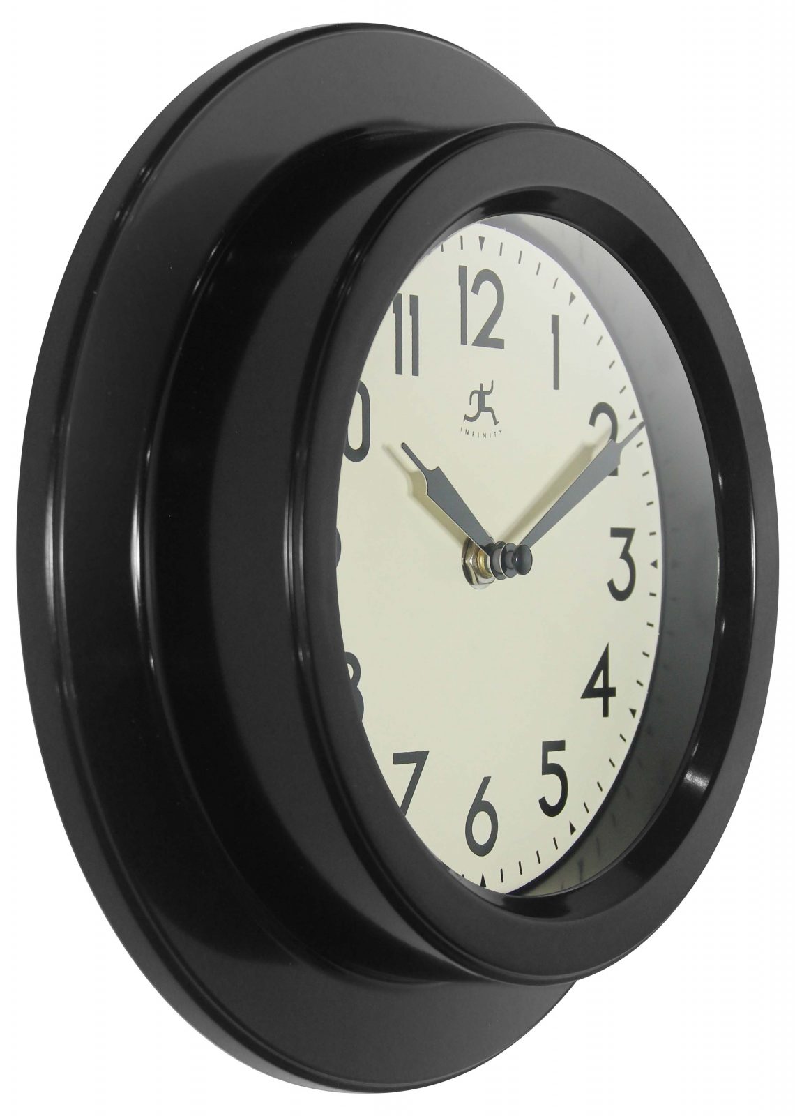 9.75 inch Retro Escape Black; a Black Plastic Wall Clock | Clock by Room