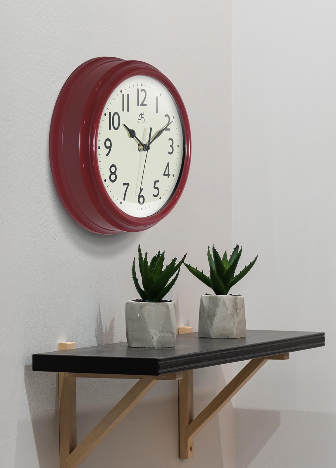 9.5 inch Nostalgic Red; a Red Plastic Wall Clock | Clock by Room