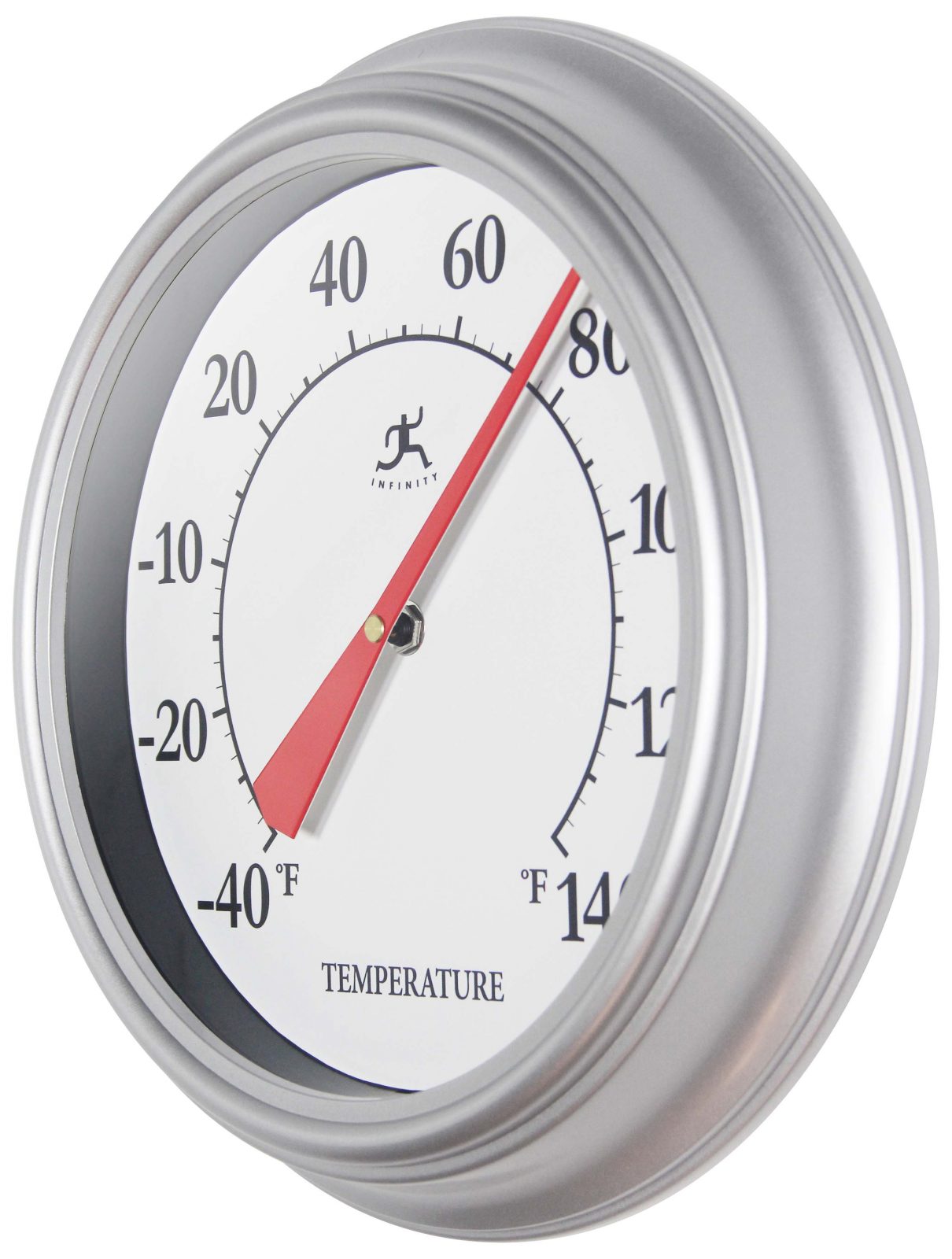 12 inch Essential Silver; a Silver Resin Wall Thermometer | Clock by Room