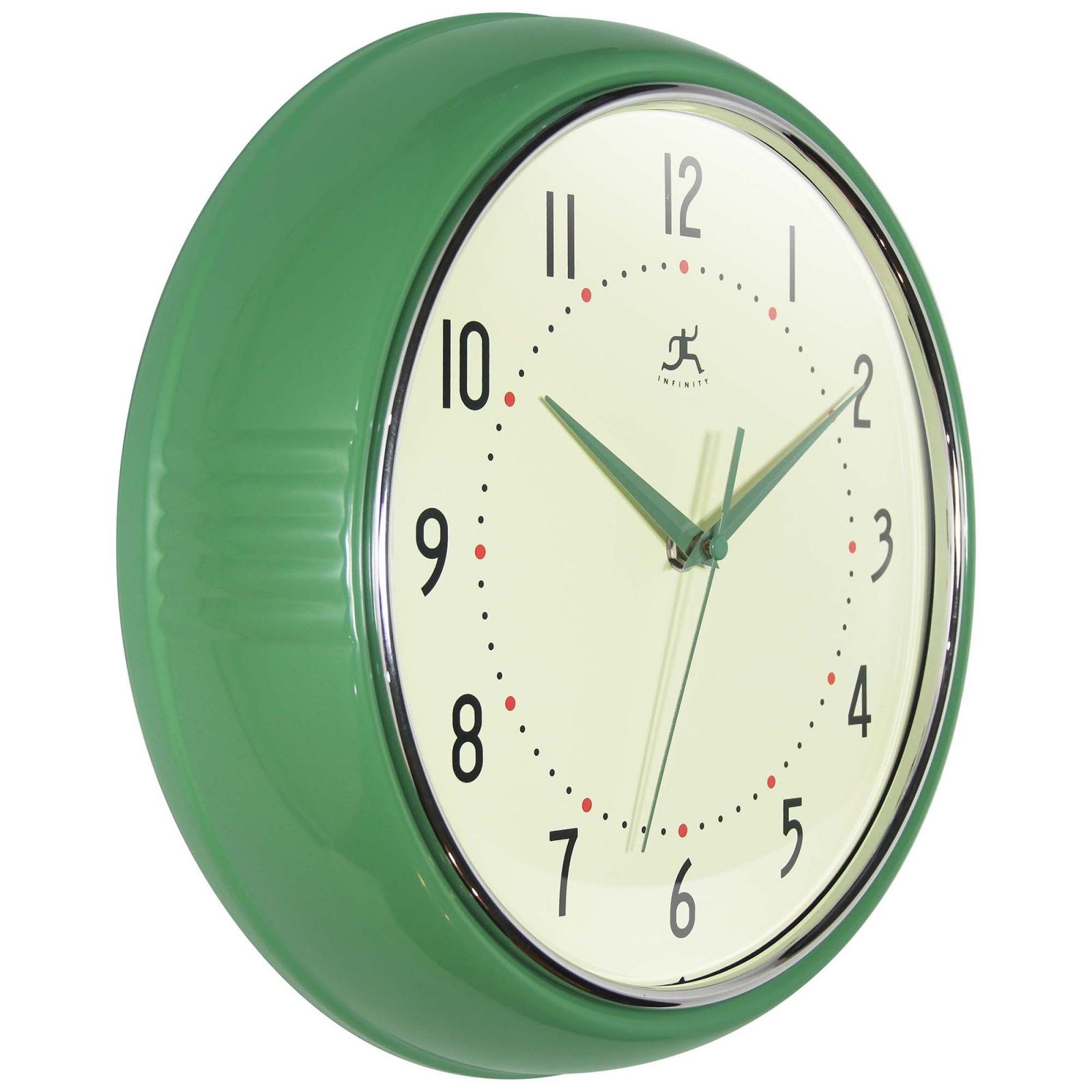 12 inch Retro Green; a Green Aluminum Wall Clock | Clock by Room