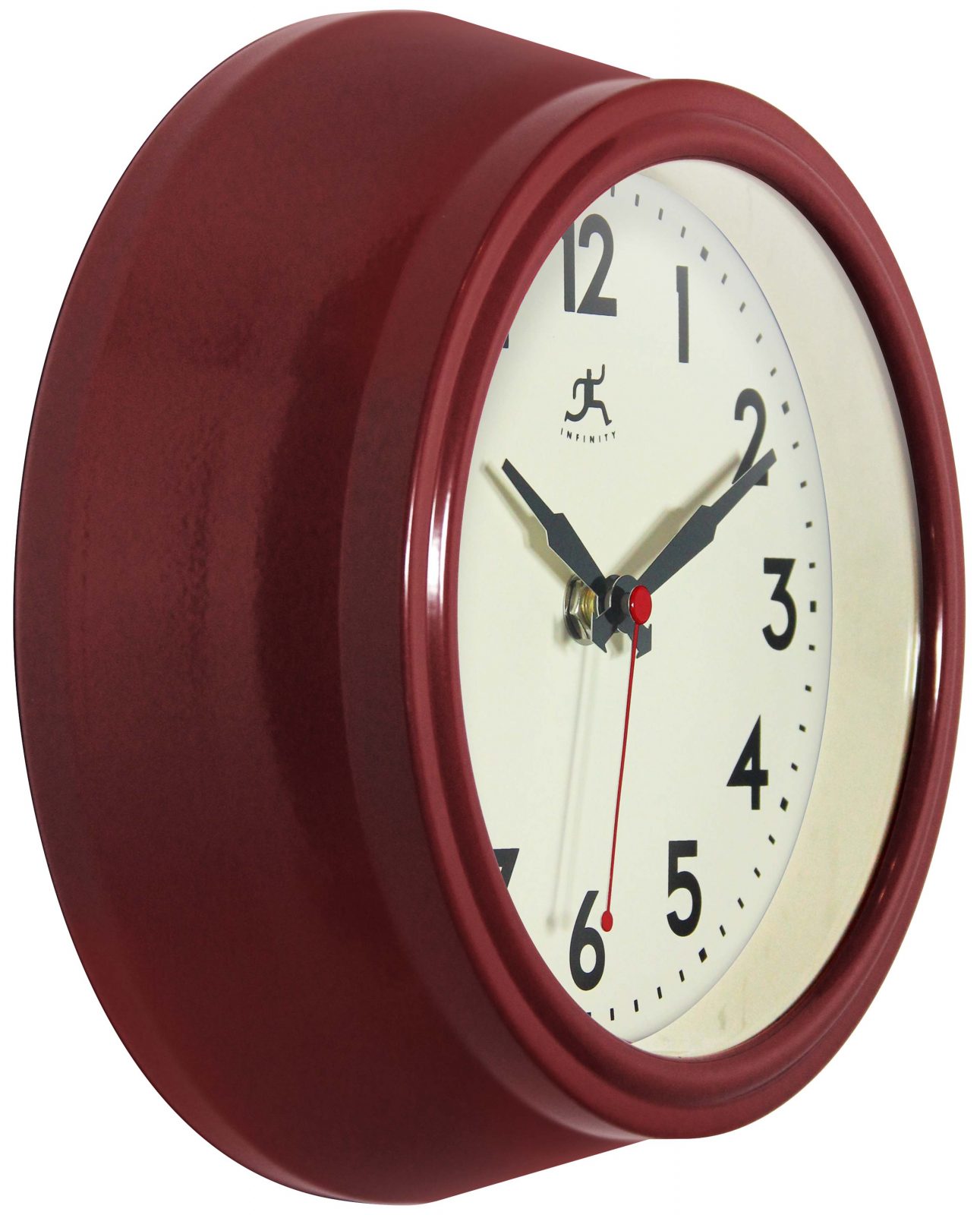 8.5 inch Retro Diner Red; a Red Aluminum Wall Clock | Clock by Room