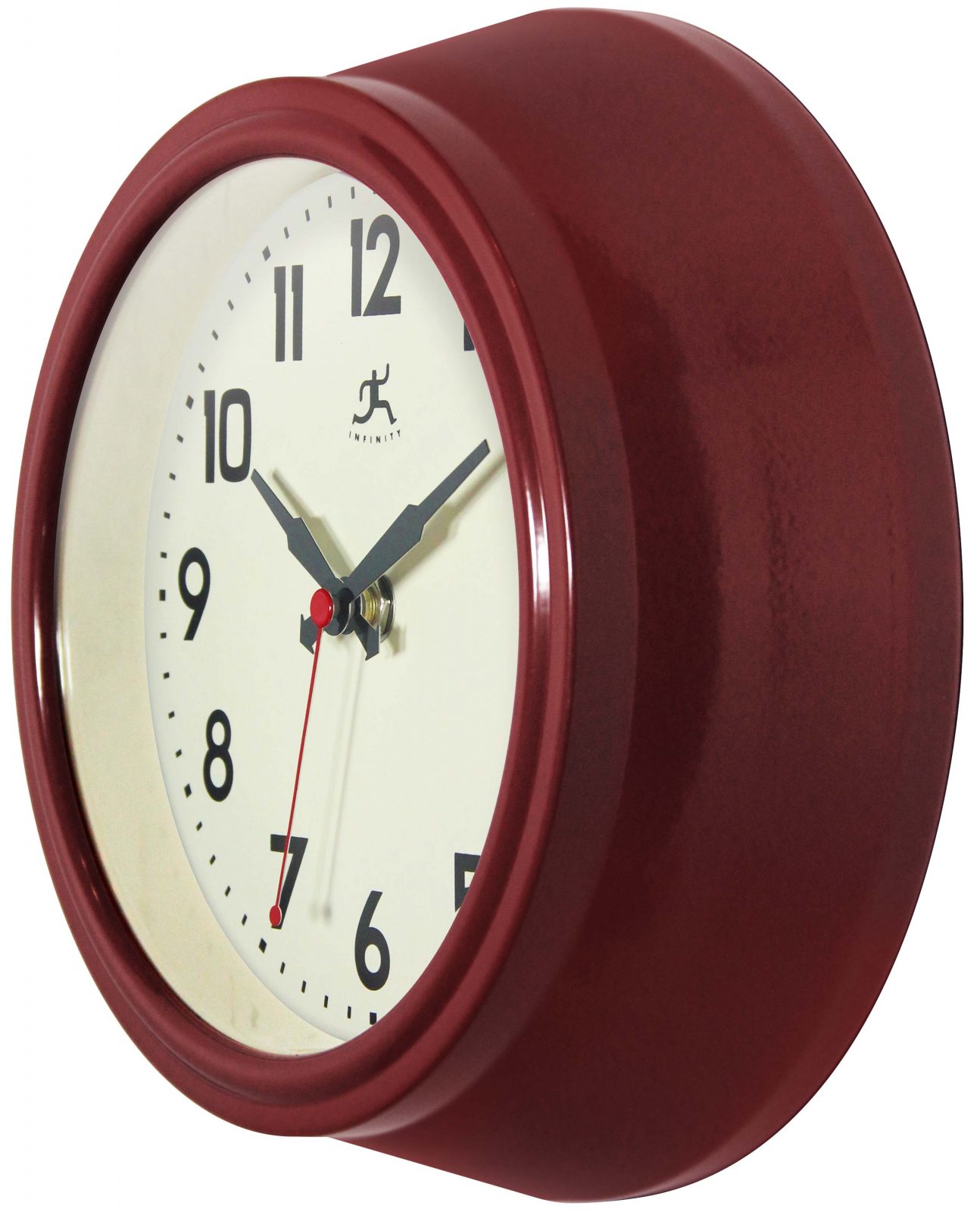8.5 inch Retro Diner Red; a Red Aluminum Wall Clock | Clock by Room